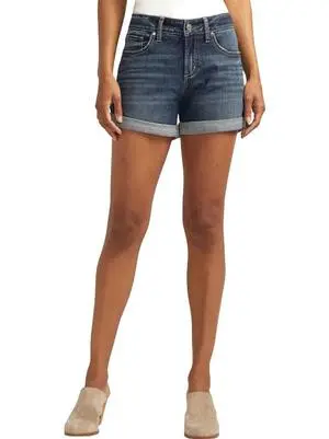 SILVER JEANS CO. Mid-rise Boyfriend Denim Shorts - Indigo
