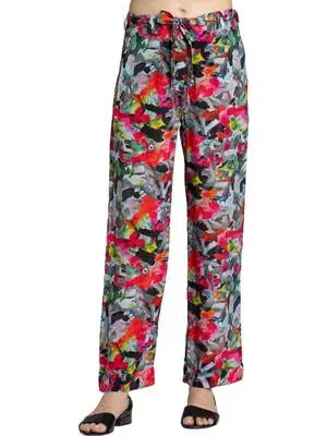 APNY Print Straight Leg Pants - Red Multi