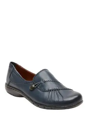 ROCKPORT COBB HILL Paulette Leather Slip-on - Navy
