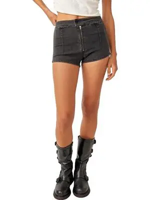 Free People Honeycomb Denim Micro Shorts - Graphite
