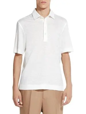 Zegna Linen Polo - Bianco Zegna