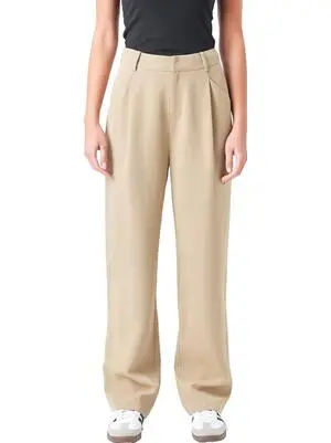 GREY LAB High-rise Wide Leg Trousers - Khaki