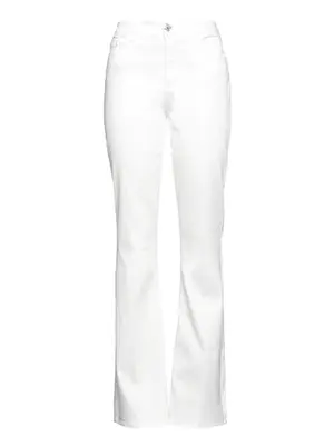 LIU •JO Flared Jeans With Leather Trims - White