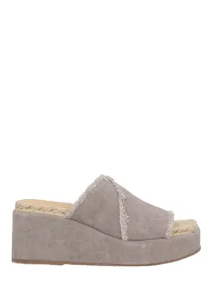 CastaÑer Wedge Heel Slide Sandals - Grey