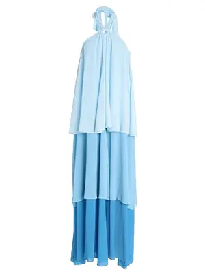 GANNI Maxi Dress Light Recycled Polyester - Blue