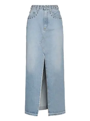 Alessandra Rich Denim Flared Skirt - Blue