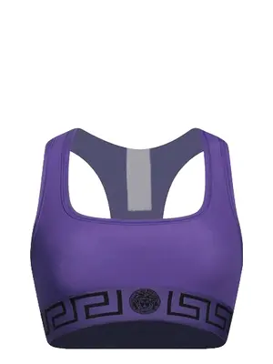 Versace Woman Top Black Size S Polyamide, Elastane, Polyester Purple
