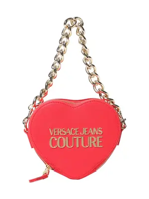 Versace Mini Saffiano Bag With Metallic Logo - Red