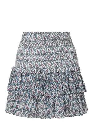 MARANT ETOILE Naomi Floral-print Mini Skirt - Ecru
