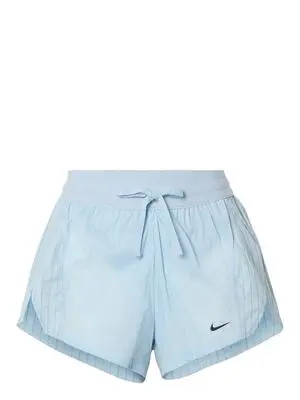 Nike Nike Running Division Pinstriped Crinkled-Shell Shorts Blue
