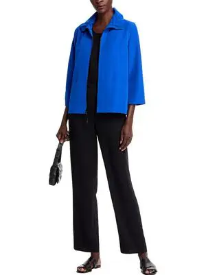 Caroline Rose Comfort Stretch Zip Jacket Royal