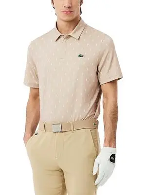 Lacoste Regular Fit Logo Golf Polo Shirt - Beige/ White