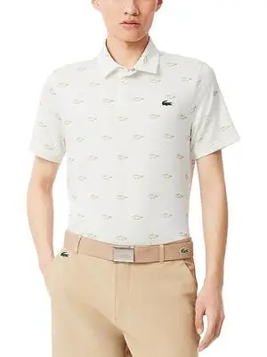 Lacoste Regular Fit Logo Golf Polo Shirt - White/ Beige