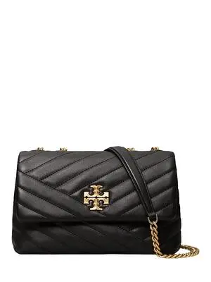 Tory Burch Kira Chevron Small Convertible Shoulder Bag - Black/rolled Brass