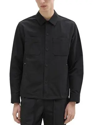 Theory Drawstring Hem Shirt Jacket - Black