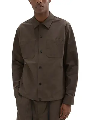 Theory Drawstring Hem Shirt Jacket Deep Tundra