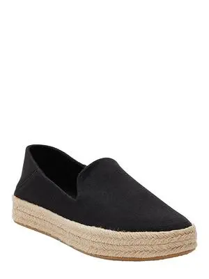 Toms Carolina Espadrille Platform Flats Black