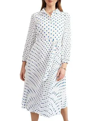 HOBBS LONDON Tallulah Printed Midi Dress - Ivory Blue
