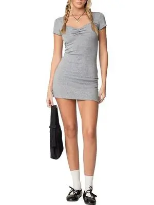EDIKTED Natelie Mini Dress - Gray Melange