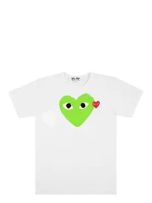 Play Comme Des Garcon Comme Des Garçons Short-sleeve Play T-shirt With Heart /white - Green