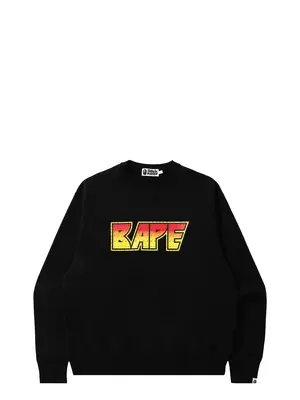 A BATHING APE Crystal Stone Relaxed Crewneck - Black