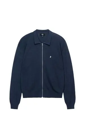StÜssy Lightweight Long-sleeve Zip Polo - Blue