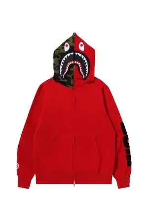 A BATHING APE Detachable Shark Full Zip Hoodie - Red