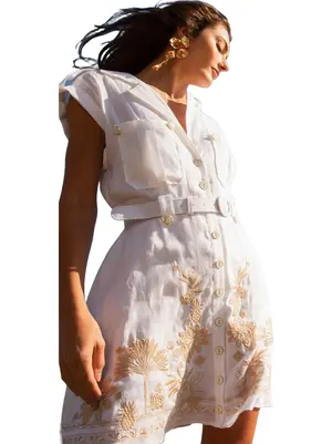 HALE BOB Hale Bob Jane Embroidered Linen Dress