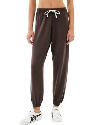 Splits59 Andie Oversized Fleece Track Pants Dark Chocolate