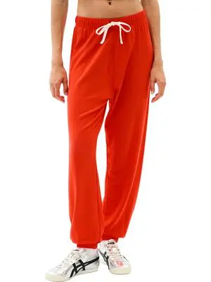 Splits59 Andie Oversized Fleece Sweatpant - Lotus Red