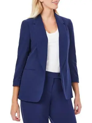 Jones New York Three-quarter Sleeve Blazer - Jones Navy