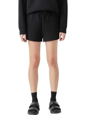 GREY LAB Tie Waist Scuba Knit Shorts - Black
