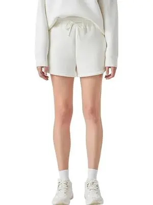 GREY LAB Tie Waist Scuba Knit Shorts - Off White