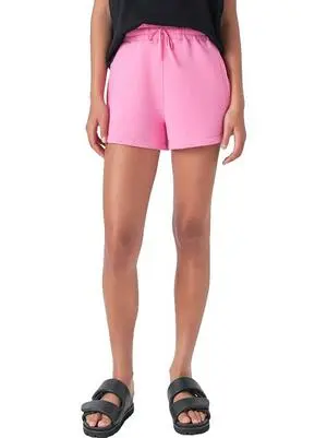 GREY LAB Tie Waist Scuba Knit Shorts - Pink