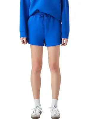 GREY LAB Tie Waist Scuba Knit Shorts - Royal Blue