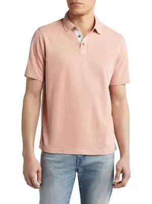 Johnston & Murphy Vintage Slub Jersey Polo - Peach