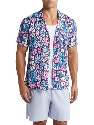 BOARDIES Mellow Short Sleeve Button-up Camp Shirt - Blue