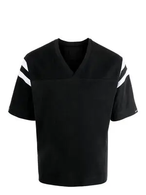 Givenchy Panelled V-neck Cotton T-shirt - Black