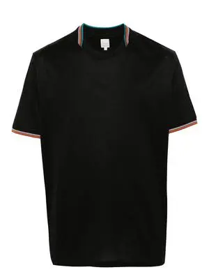 Paul Smith Artist-stripe Detailed T-shirt - Black