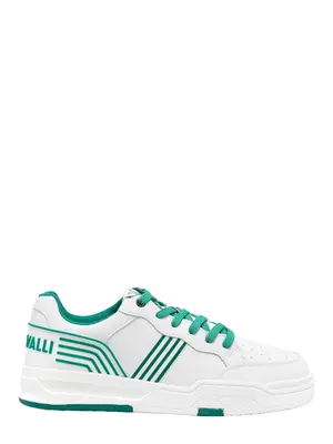 Just Cavalli Panelled Design Leather Sneakers - White