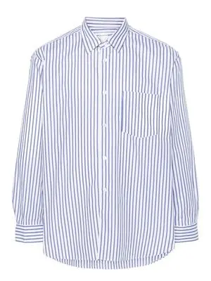 Comme Des Garçons Striped Cotton Shirt - Blue