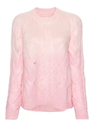 MAISON MARGIELA Ombré Cable-knit Jumper - Pink
