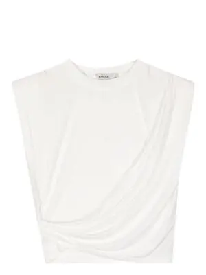 Simkhai Estelle Draped Crop Top - White