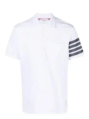 Thom Browne 4-bar Cotton Polo Shirt - White