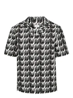 Moncler Monogram-print Cotton Shirt - Grey
