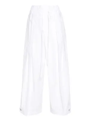JIL SANDER Poplin Cotton Trousers - White