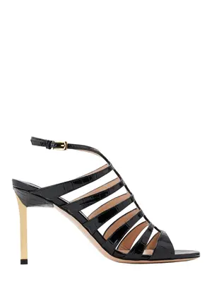 TOM FORD 85mm Crocodile-embossed Leather Sandals - Black