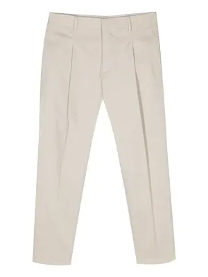 DELL'OGLIO Sandy Mid-rise Trousers - Neutrals
