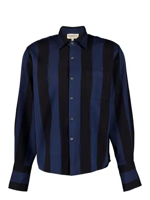 MARRAKSHI LIFE Striped Cotton Shirt - Black