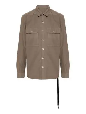 Rick Owens Organic Cotton Poplin Shirt - Brown